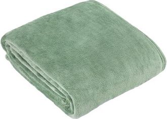 furn. Harrow Fleece &Uuml;berwurf - seidig weiche leichte Flanelldecke f&uuml;r Bett oder Sofa (Salbeigr&uuml;n - 140x180cm)