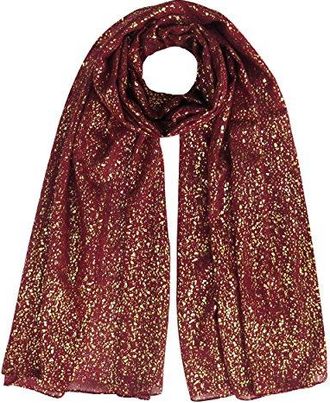 Lina & Lily Foulard hijab pour femme avec film doré pailleté, marron, taille unique