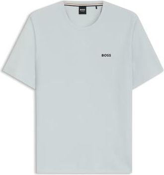 HUGO BOSS T-shirt &agrave; col rond en coton piqu&eacute; m&eacute;lang&eacute;