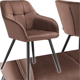 TecTake Samt Stuhl, Esszimmerstuhl mit Stepp Samtstoff, K&uuml;chenst&uuml;hle modern, gem&uuml;tlicher Sessel Wohnzimmer, Armlehnstuhl Esszimmer, Dining Lounge, Schminktisc