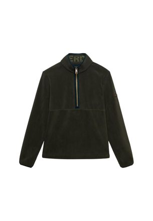 Superdry Damen Estate Fleecejacke mit halblangem Rei&szlig;verschluss Surplus Goods Olivgr&uuml;n 42