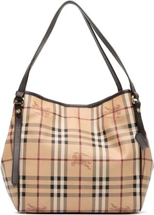 Burberry Shopper - Small Haymarket Check Coated Canvas Canterbury Tot - Gr. unisize - in Braun - f&uuml;r Damen