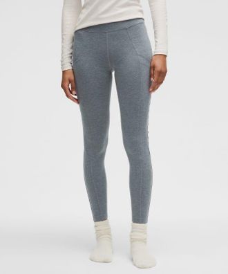 lululemon Softy Suedey Leggings mit hohem Bund f&uuml;r Frauen - 71 cm - Gr&ouml;&szlig;e 12 in Solar Grey