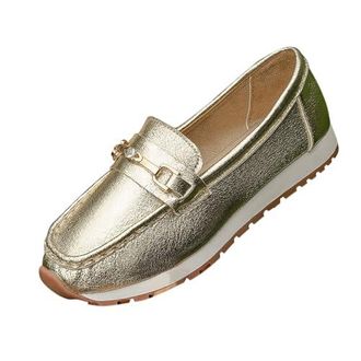 Generic Mocassins plats &agrave; enfiler pour femme - Style d&eacute;contract&eacute; - Couleur unie - Classique - Respirant - Confortable - Coupe large - Chaussures de marche quo