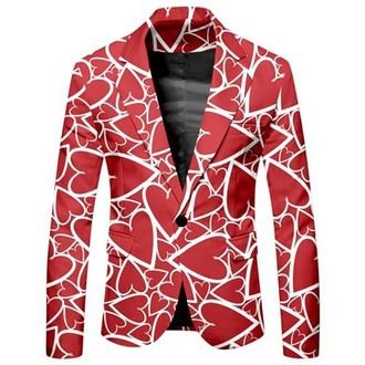 Generic Veste pour homme - Pour la Saint Valentin - Impression damour - Coupe ajust&eacute;e - Multicolore - Motif coeur - Pour f&ecirc;te, mariage, carnaval - &Eacute;l&eacute;gante bo