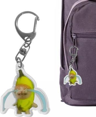 Generic Porte-cl&eacute;s | Porte-cl&eacute;s unisexe en forme de fruit pleurant | Porte-cl&eacute;s en acrylique 2D avec cordon pour cl&eacute;s de voiture, sacs &agrave; dos, sacs &agrave; main, enf