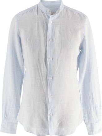 Luca Faloni Blue Fine Stripe Shirt Size M