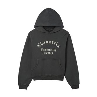 Willy Chavarria Chavarria Community Center Shrunken Pullover Hoodie - - Sweatshirts & Hoodies - Herren - Schwarzk - M
