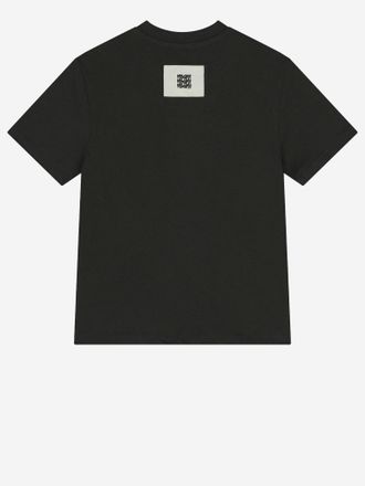 Msgm Cotton Logo-Print T-Shirt - Black