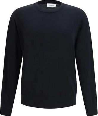 Laneus Homme, Pulls, Noir, Taille: XL SweaT-shirt ras du cou en coton avec finitions c&ocirc;tel&eacute;es