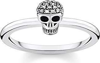 Thomas Sabo Bague tête de mort en argent sterling 925 TR2327-643-14, Ringgröße 54, Argent sterling