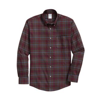 Brooks Brothers Slim Fit Non-Iron Hemd aus kariertem Stretch-Twill mit Button-Down-Kragen - - Shirts - Herren - Lila - L