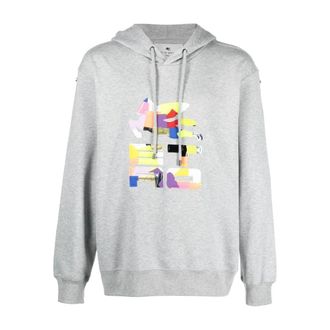 Etro Multicolor Logo Hoodie mit geripptem Saum - - Sweatshirts & Hoodies - Herren - Grau - S