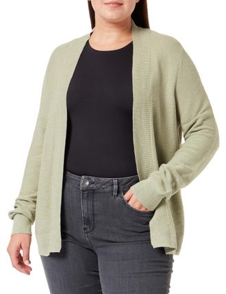 Gerry Weber Damen Offener Cardigan breite Rippenbündchen, Langarm unifarben Sage 34