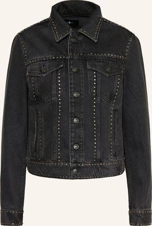7 For All Mankind Jeansjacke Adi Trucker Mit Nieten schwarz