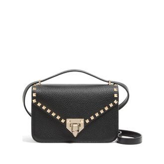 Valentino Garavani Rockstud Small Shoulder Bag In Grainy Calfskin