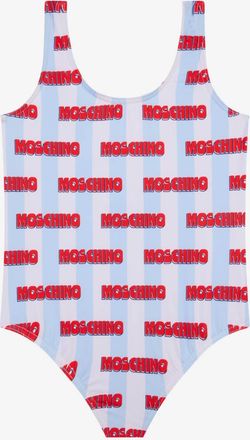 Moschino Bedruckter Badeanzug aus Lycra - Wei&szlig;