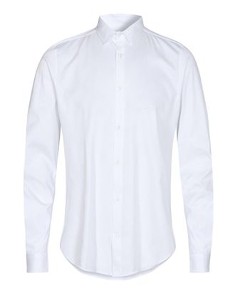 Mos Mosh Unifarbenes Jerseyhemd Marco mit Under-Button-Down-Kragen in