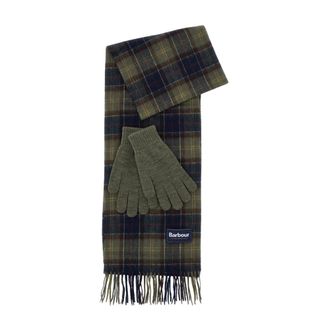 Barbour Tartan Schal & Handschuh Geschenkset - - Accessories - Herren - Gr&uuml;n - ONE SIZE