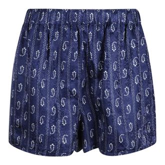 Tory Burch Femme, V&ecirc;tements de nuit et de d&eacute;tente, Bleu, Taille: 38 FR Paisley Silk Shorts