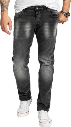 Rock Creek Herren Jeans Regular Fit Stretch Jeans M&auml;nnerhose Herrenjeans Denim Hosen Herrenhose Straight Cut Stonewashed RC-2406 Dunkelgrau W36 L30