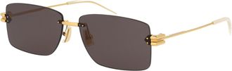 Bottega Veneta BV1126S Rimless Metal Sunglasses - Gold