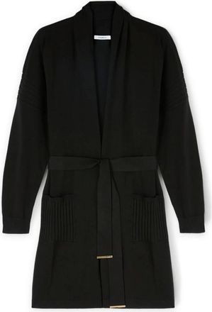 Motivi Femme, Pulls, Noir, Taille: 38 FR Cardigan long avec ceinture