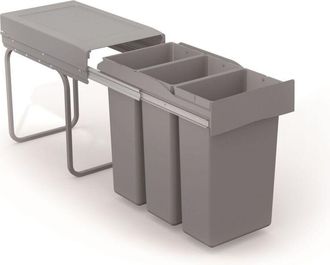 Victory Einbau-Abfallsammler Bio Trio 30 Liter in Alugrau Vollauszug