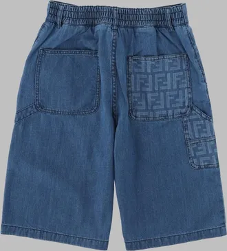 Fendi Denim Cotton Bermuda Shorts - Blue