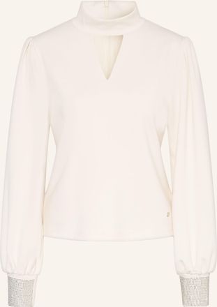 Monari Monari Longsleeve Mit Schmucksteinen Und Cut-Out weiss