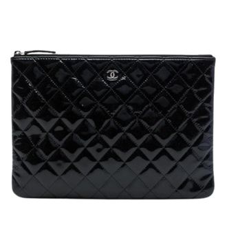 Chanel Pre-owned Quilted Patent Clutch - - Pre-owned - Damen - Schwarzk - ONE SIZE