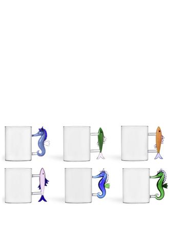 Ichendorf lot de six tasses assorties Marine Garden - Blanc