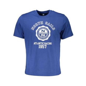 North Sails Blau Baumwolle Druck Logo T-Shirt - - Tops - Herren - Blau - S