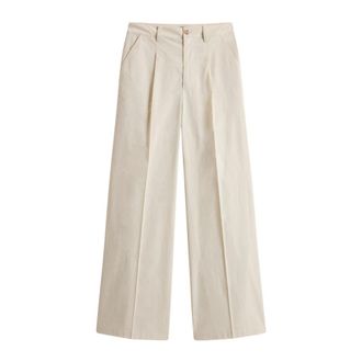 Woolrich Wide Leg Chino Hose - - Trousers - Damen - Beige - W26