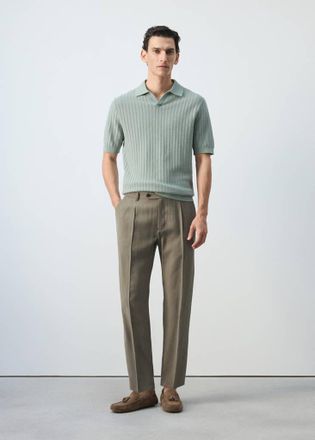 Mango Regular Fit-Bundfaltenhose nerzgrau - Herren - 40 - MANGO MAN