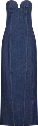 Magda Butrym Femme, Robes, Bleu, Taille: 34 FR Denim Midi Dress