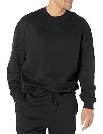 Amazon Essentials Sweat-Shirt Oversize à Col Rond (Grandes Tailles Disponibles) Homme, Noir, XXL