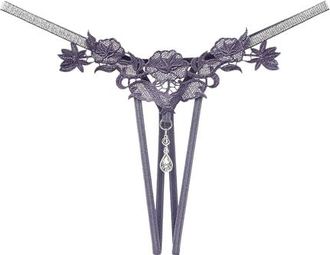 Generic Lingerie transparente pour femme - String ouvert en dentelle - Entrejambe transparent - String respirant - Taille basse - Doux - Sous-vêtements pour f