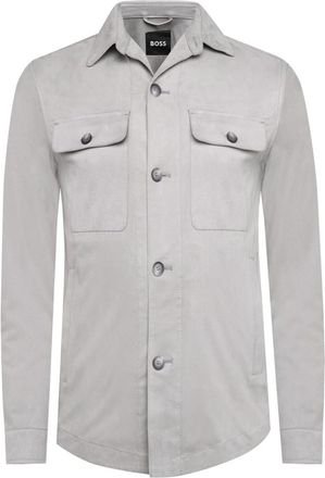 HUGO BOSS Overshirt aus Stretch-Baumwolle mit Twill-Struktur, Relaxed-Fit in