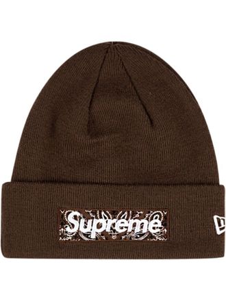 SUPREME bonnet &agrave; logo Supreme x New Era - Marron