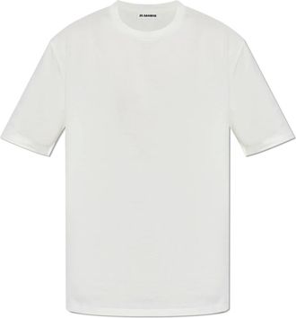 Jil Sander Homme, Tops, Blanc, Taille: XL T-shirt avec logo