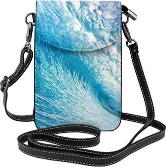 IUBBKI Ocean Waves Porte-monnaie pour téléphone portable - Petit portefeuille en cuir à bandoulière pour femmes Sac à bandoulière pour carte de transport Cos