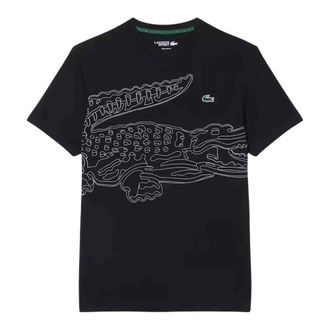 Lacoste T-shirt de sport imprim&eacute; Ultra Dry - Homme - Tops - Noir - Taille: S