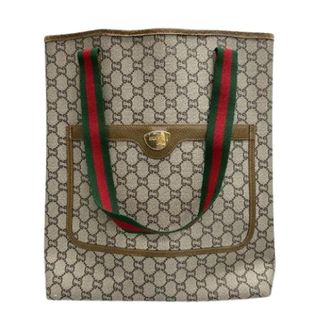 Gucci Pre-owned GG Plus GG Supreme Canvas Leather Tote Bag - - Pre-owned - Damen - Braun - ONE SIZE