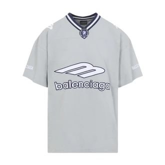Balenciaga 3B Football V-neck T-Shirt Oversized - - Tops - Herren - Grau - S
