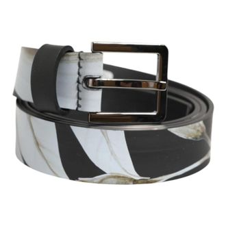 Dolce & Gabbana Blumen PVC Herren G&uuml;rtel Silberschnalle - - Accessories - Herren - Mehrfarbig - ONE SIZE