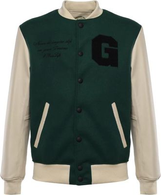 Giuliano Galiano Homme, Vestes, Vert, Taille: XL Varsity Nappa Jacket