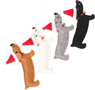 WINOMO Weihnachtsbaum Ornamente Weihnachtsbaum Anhänger Dackel Hund Geformt Exquisite Party Hängende Ornamente Dekoration für Weihnachten Party Liefert 4 Stü