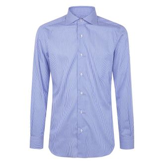 Barba Homme, Chemises, Bleu, Taille: 3XL Chemise Classique en Twill de Coton Stright Bacchetta