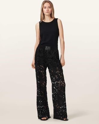 AllSaints Amelie - Pantalon en dentelle - Noir
